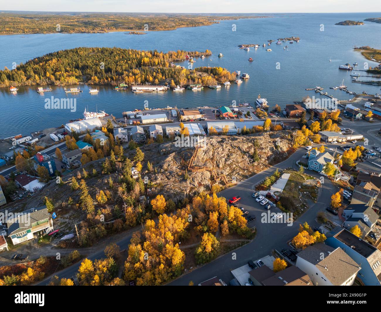 Aerial view of Yellowknife Bay and Old Town in Autumn. Yellowknife ... Aerial view of Yellowknife Bay and Old Town in Autumn. Yellowknife ...