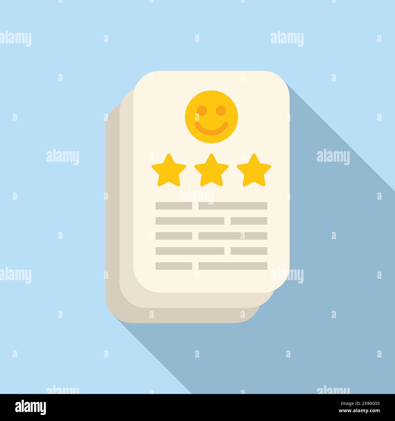 Stylized illustration of a customer satisfaction form with stars and a ...