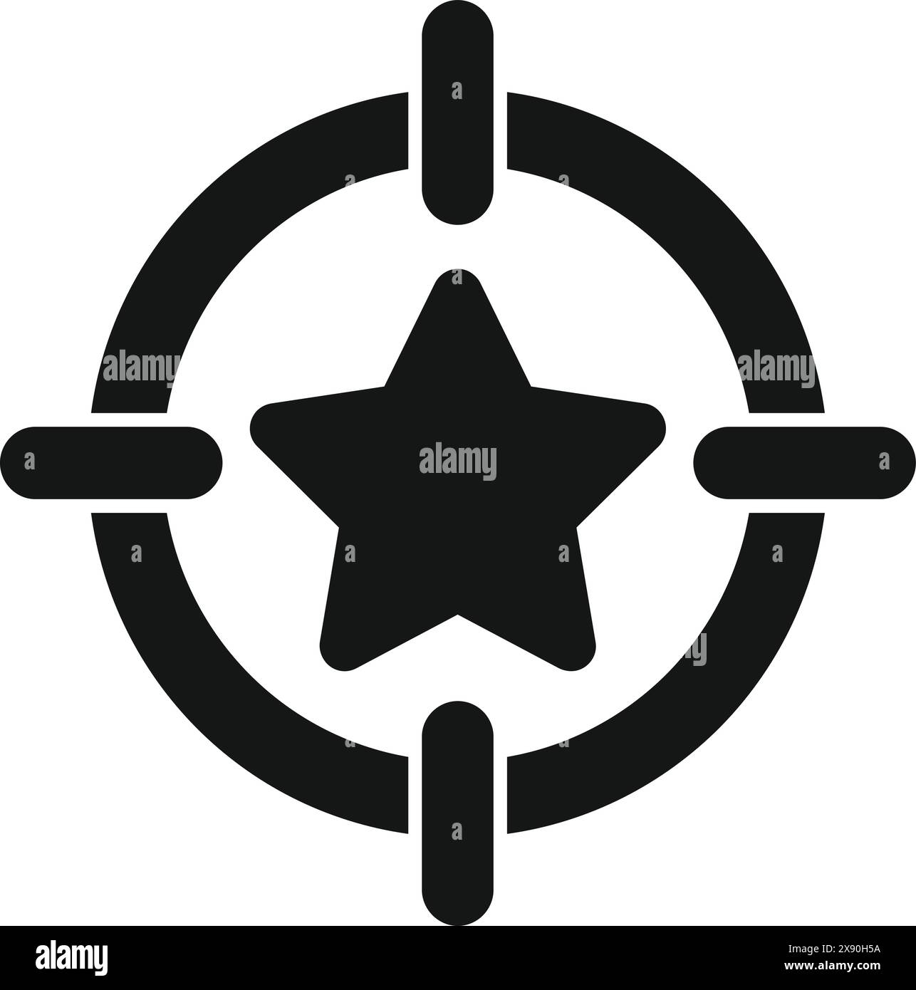 Aiming for success, black and white star target icon with crosshairs ...