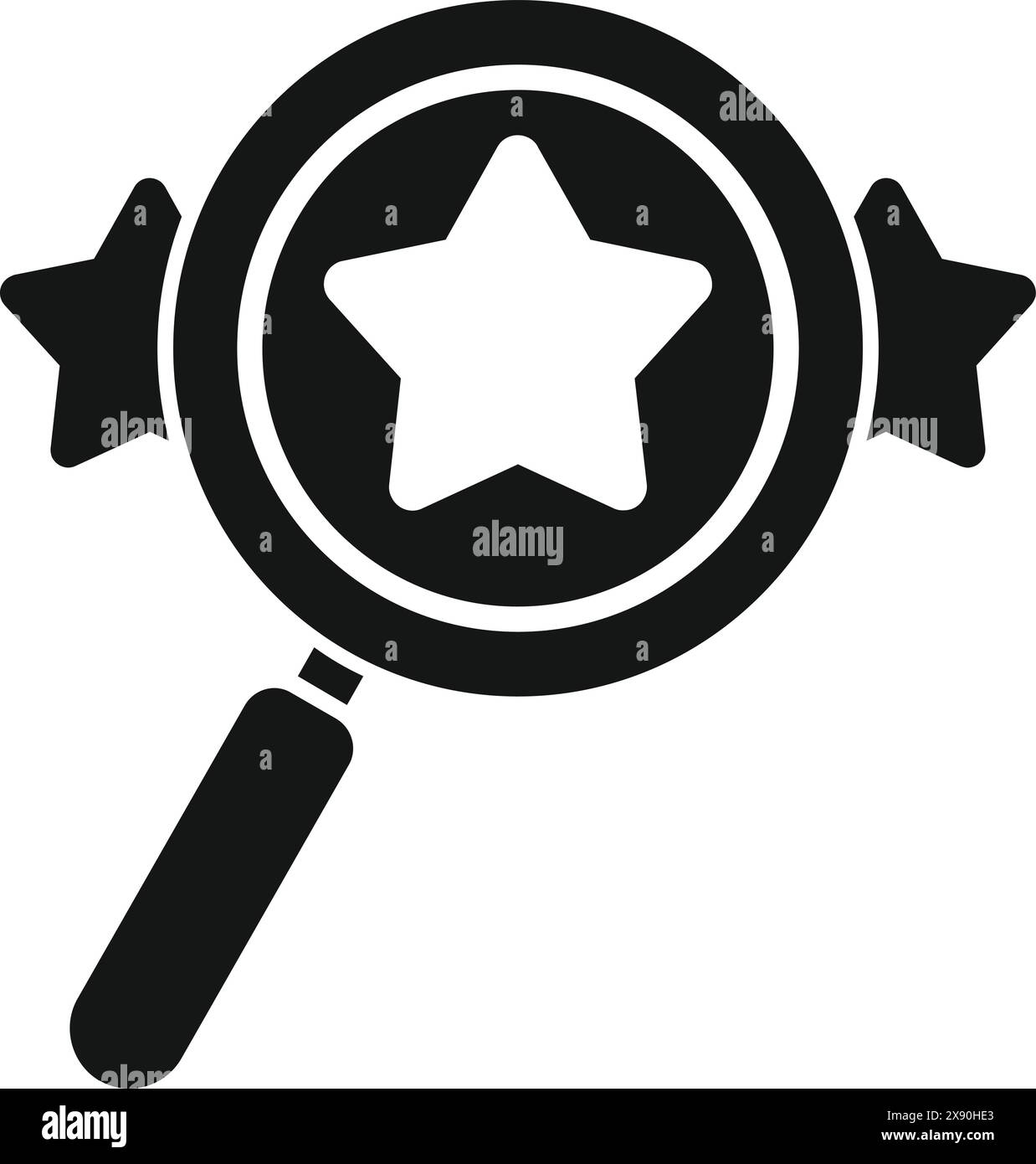 Black and white vector graphic of a magnifying glass focusing on a ...