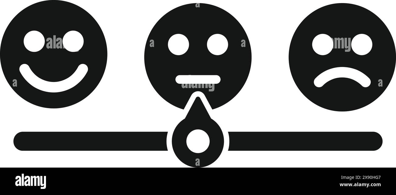 Customer satisfaction rating icons with emotional scale and user ...