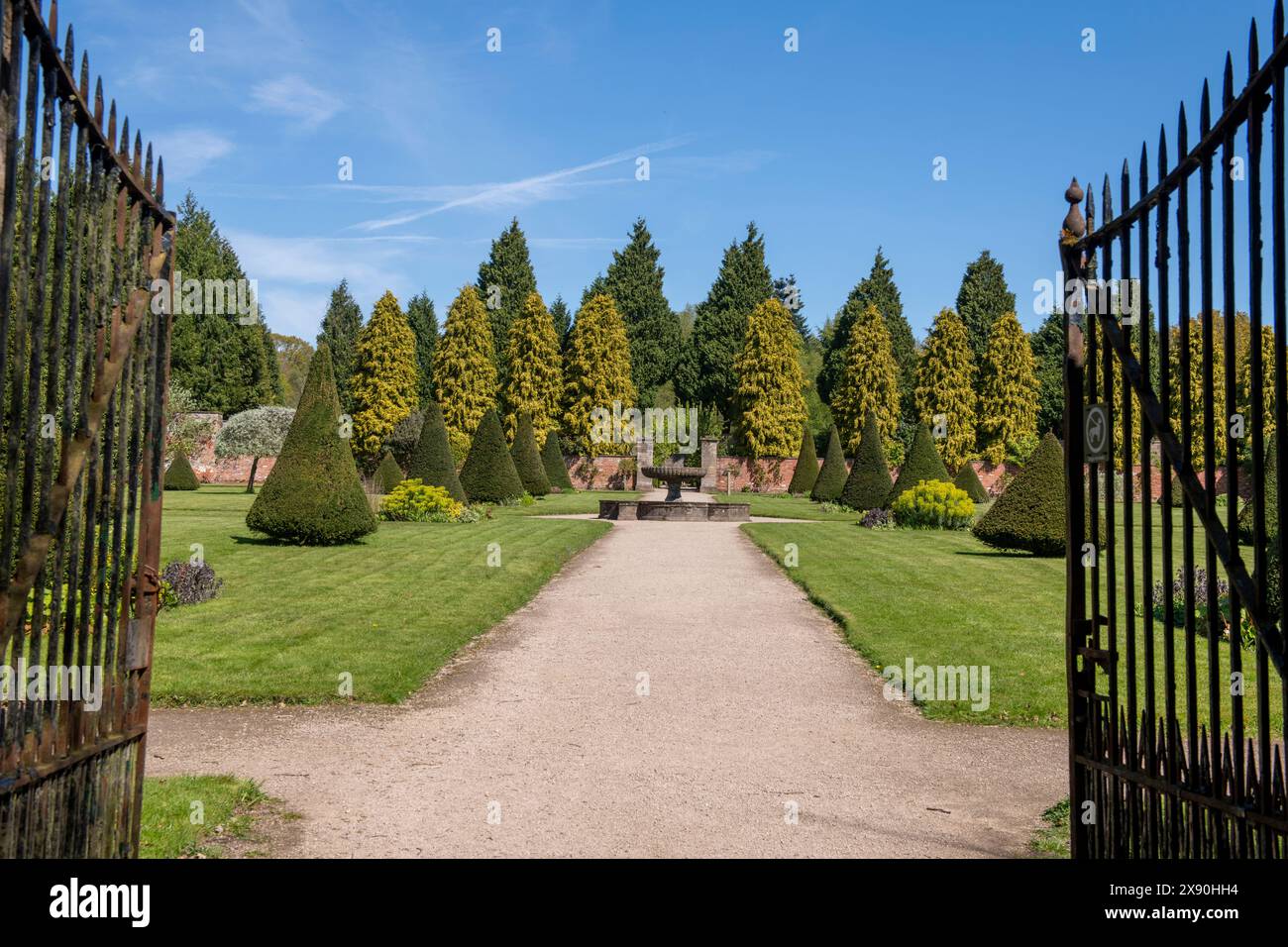 A spring day at the Rose Garden at Newstead Abbey, Nottinghamshire ...