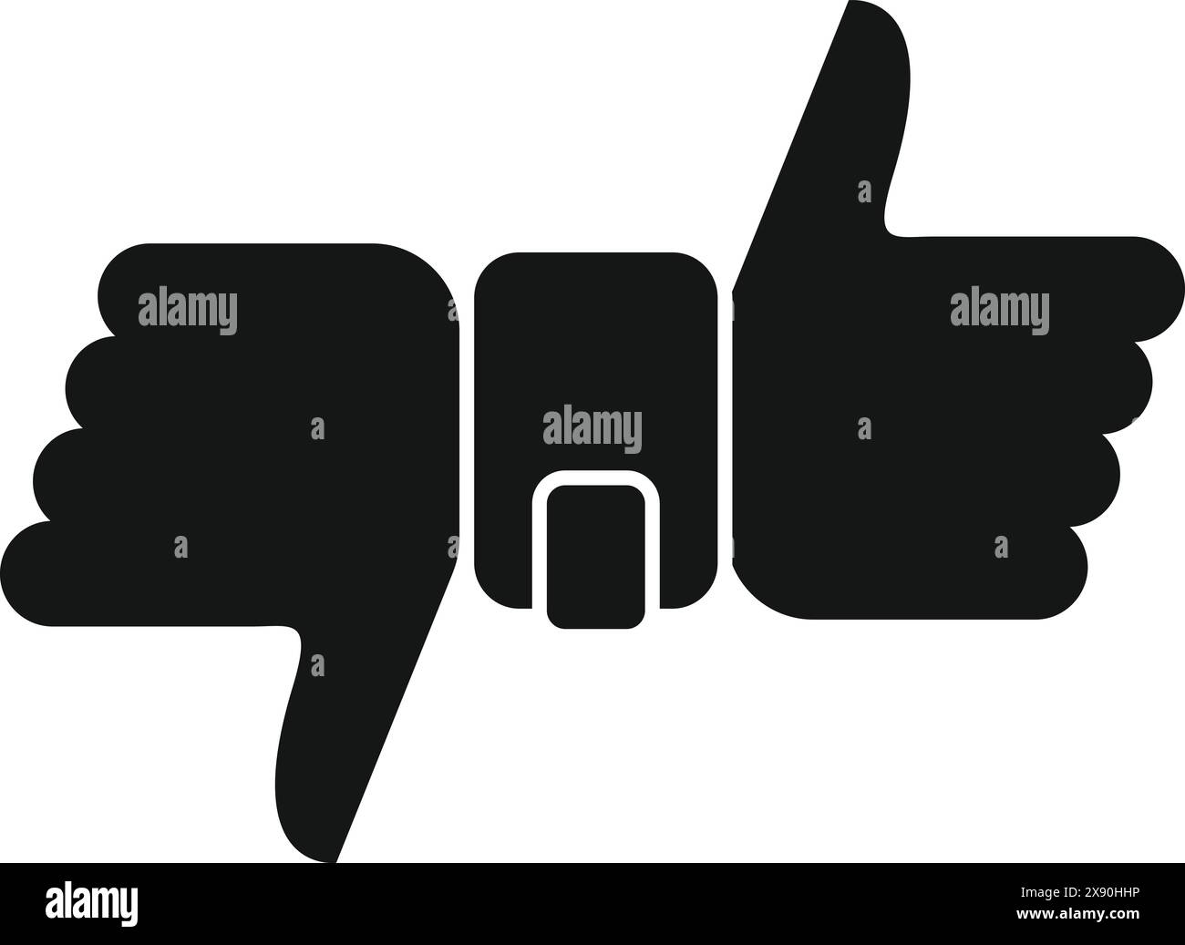 Black and white icon of a hand gesture showing approval and disapproval ...