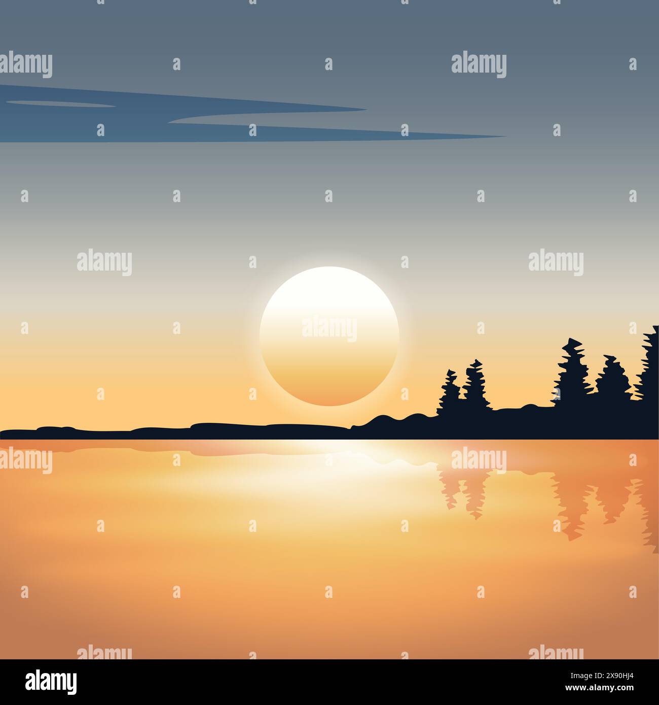 Beautiful morning over sea Stock Vector Images - Alamy
