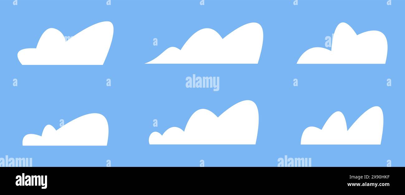 Simple cloud shapes for illustration, web and print template Stock ...