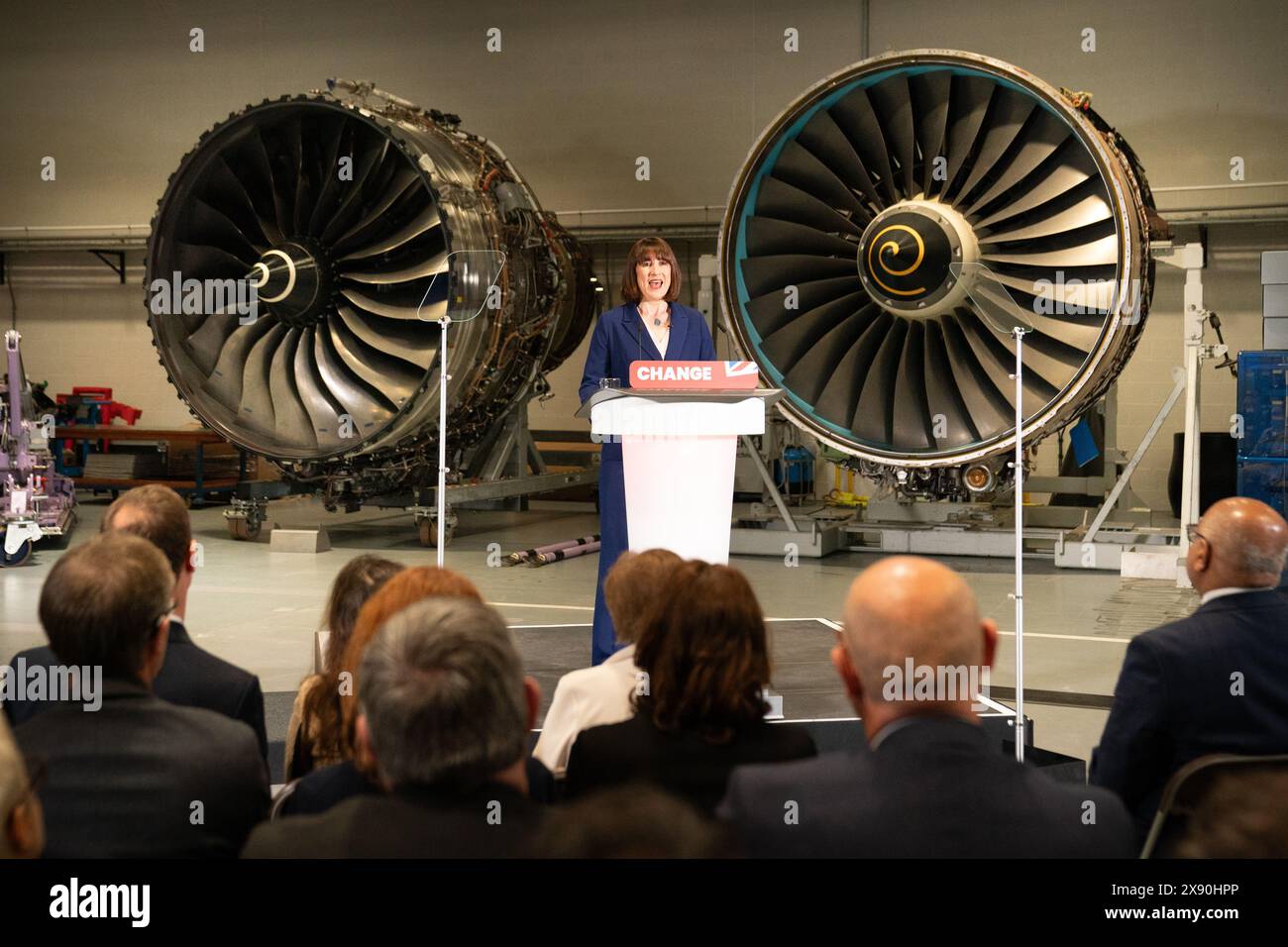 Shadow chancellor Rachel Reeves addresses an audience during a visit to ...