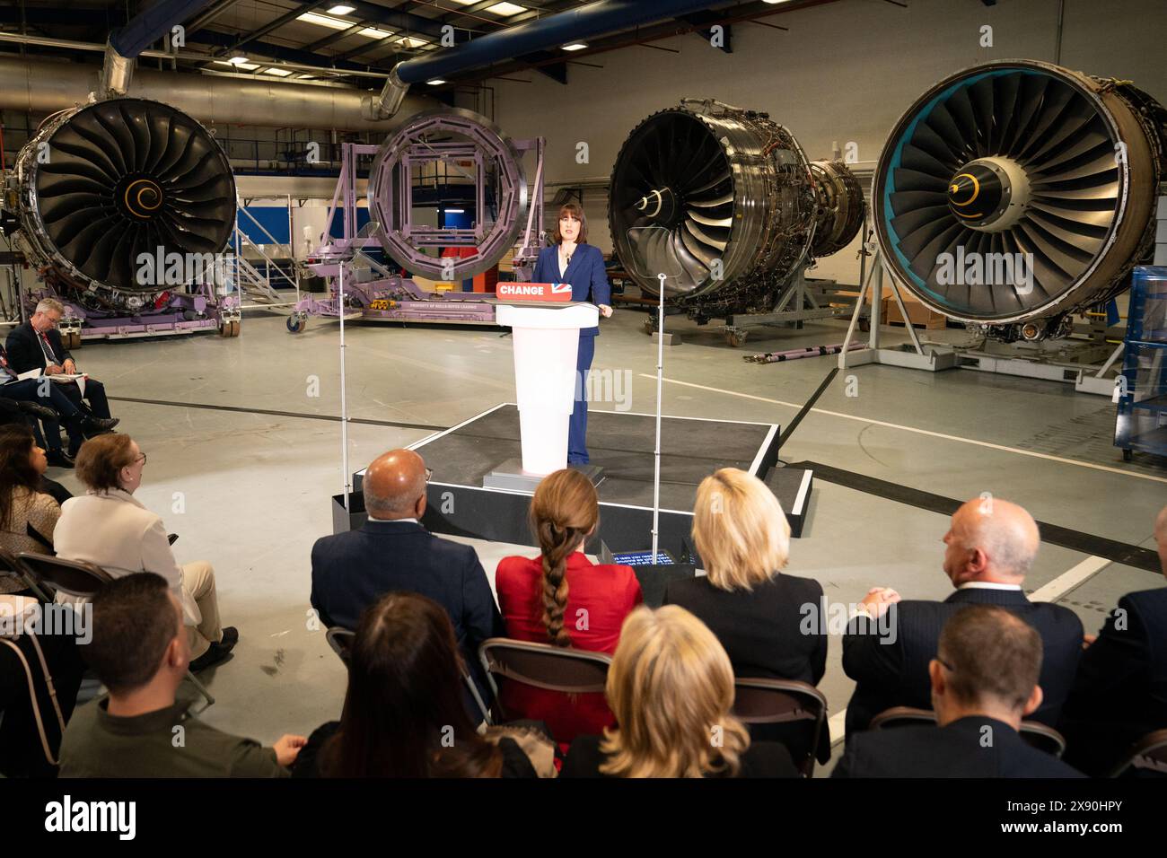Shadow chancellor Rachel Reeves addresses an audience during a visit to ...