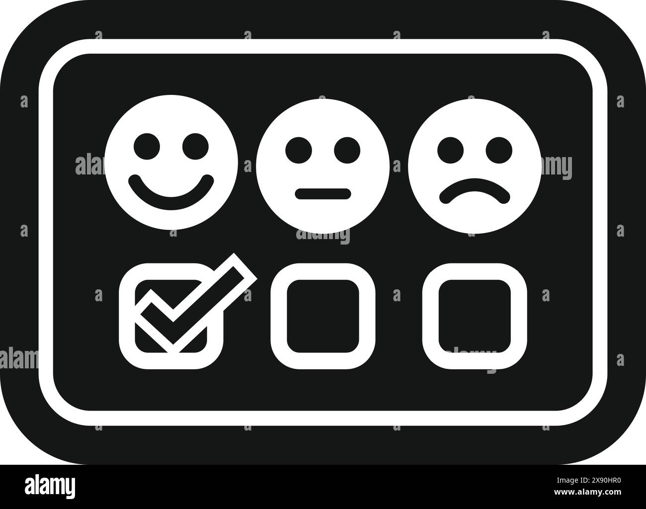 Icons for customer satisfaction survey with feedback smiley faces, sad ...