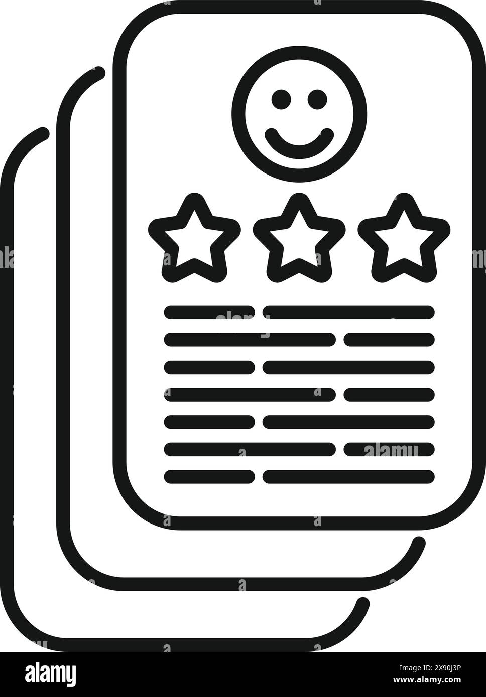 Black and white vector icon of a customer satisfaction form with a ...