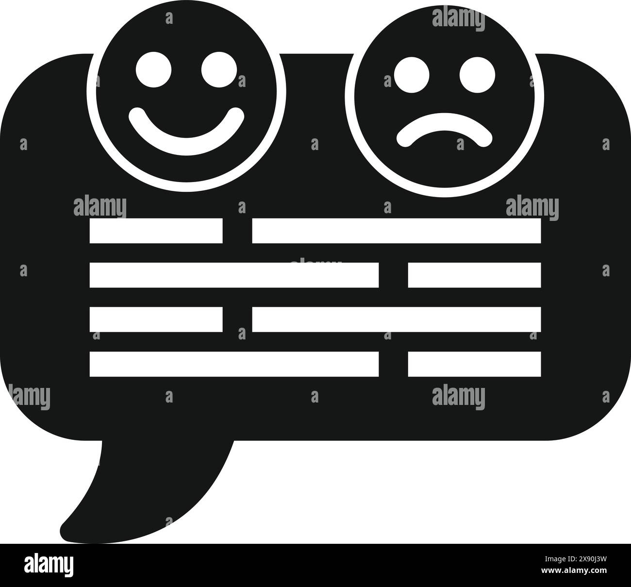 Vector illustration of a chat bubble with positive and negative ...