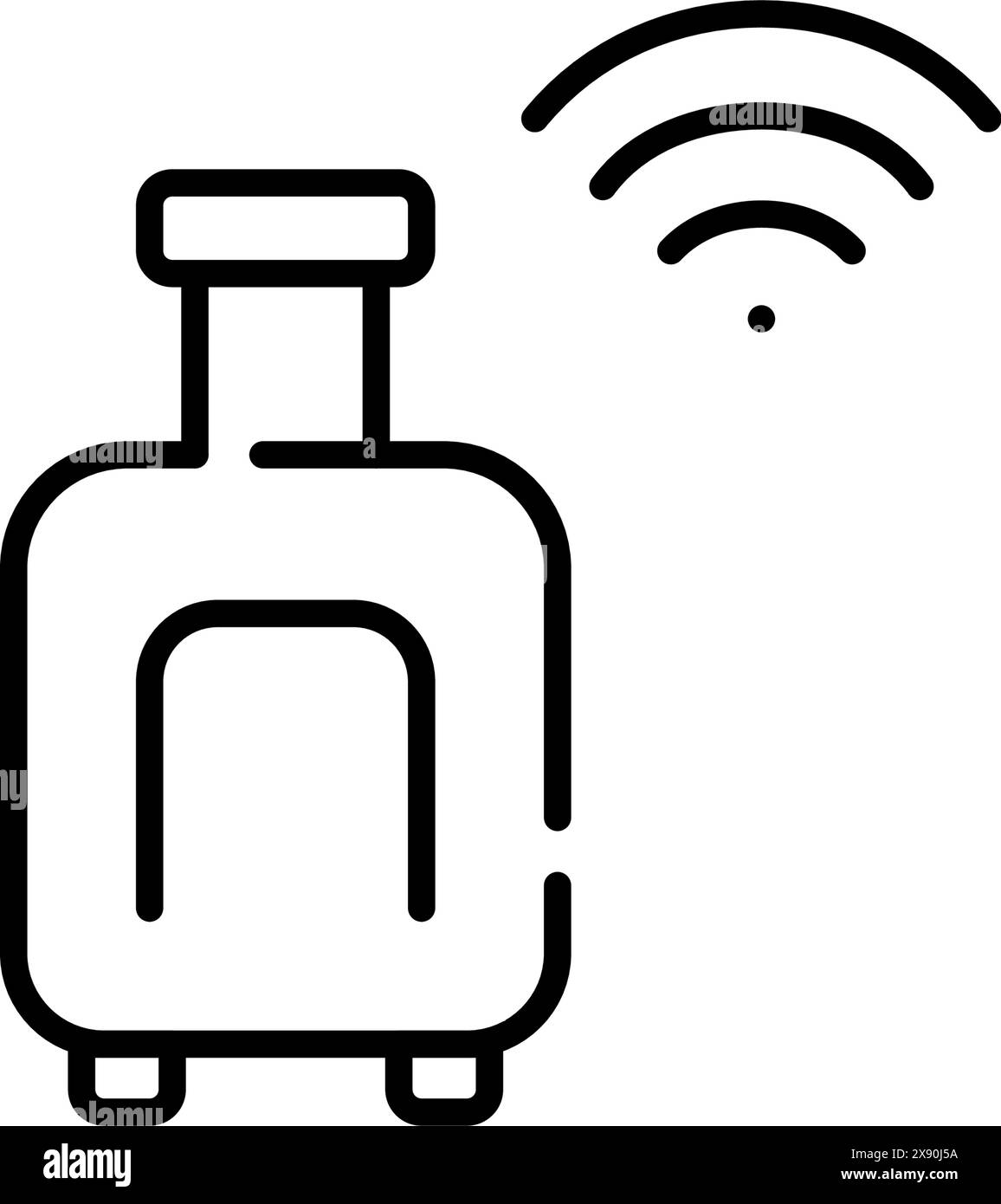 Smart luggage with wifi symbol. Global connectivity, digital nomads ...