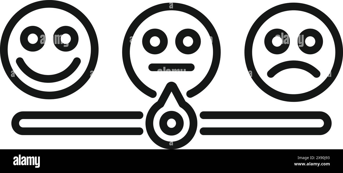 Customer satisfaction scale icon with feedback emoticons and happysad ...