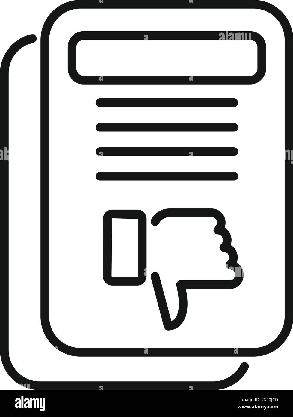 Black and white vector illustration of a hand showing a dislike or ...