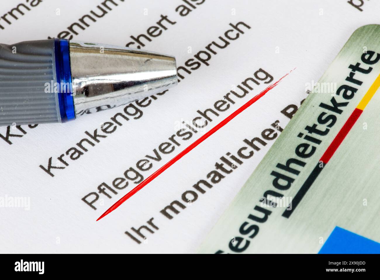 Symbol image of health insurance (Germany): Close-up of a health ...