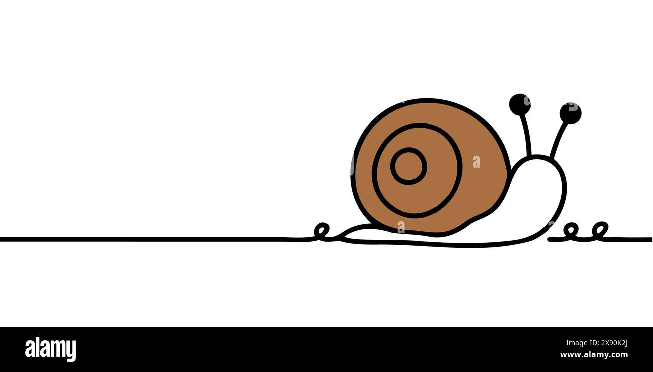 snail continuous one line drawing of isolated Stock Vector Image & Art ...