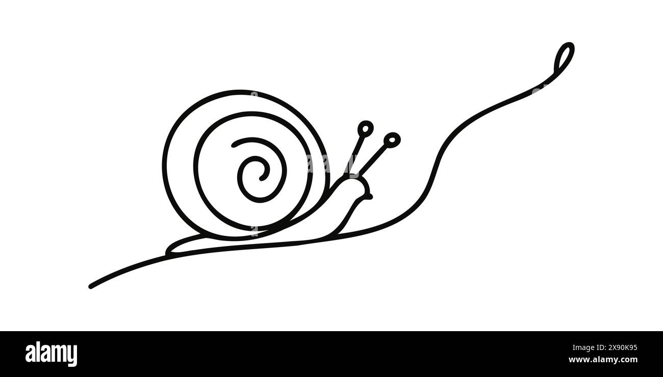 snail continuous one line drawing of isolated Stock Vector Image & Art ...