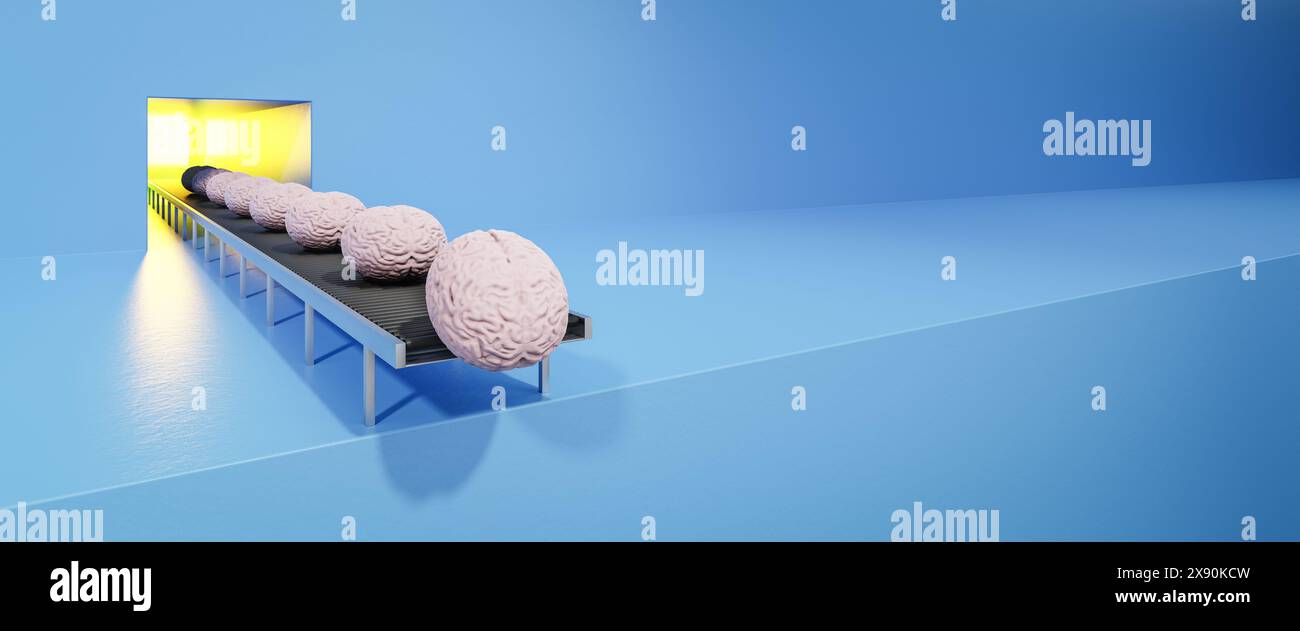 Artificial Intelligence hype concept, Humanoid brains falling off a ...