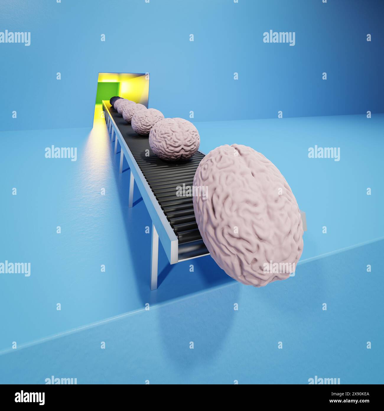 Artificial Intelligence hype concept, Humanoid brains falling off a ...