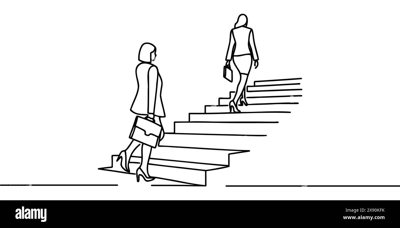 Continuous drawing stairs hi-res stock photography and images - Alamy