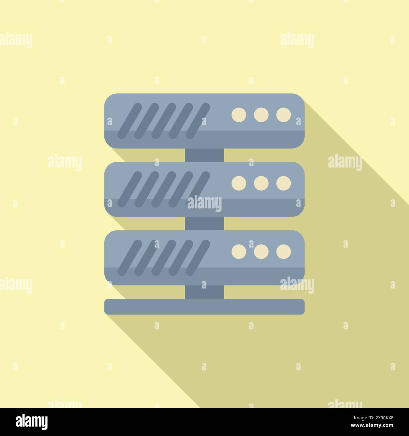 Modern flat design icon of data center server racks with shadow on a ...