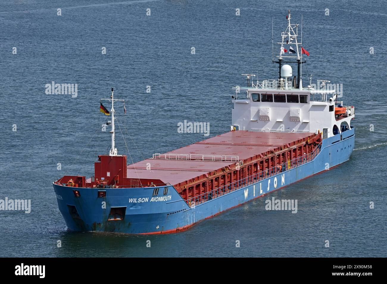 General Cargo Ship WILSON AVONMOUTH passing the Kiel Canal Stock Photo ...