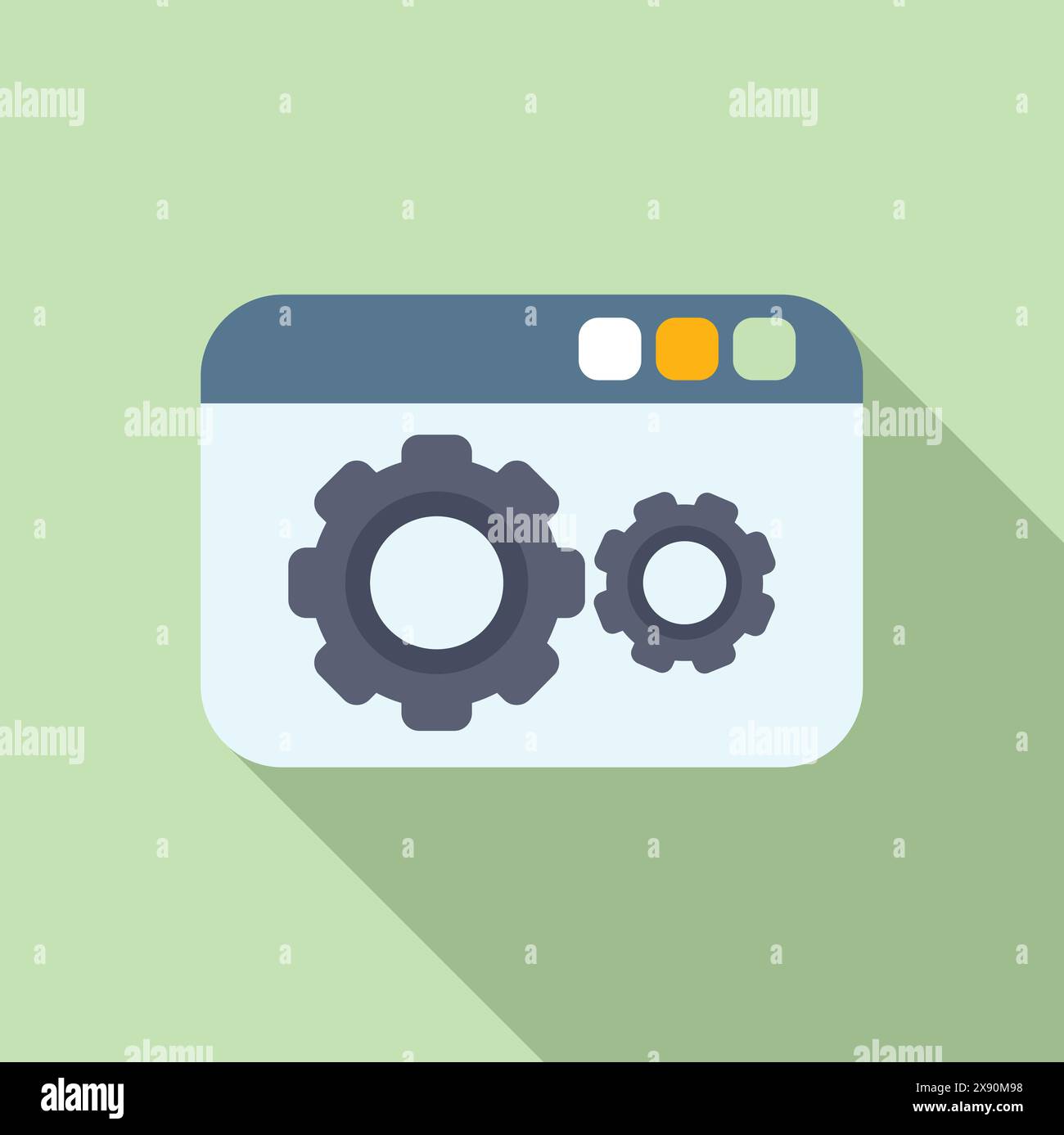 Flat design vector icon illustrating camera settings with two gear ...