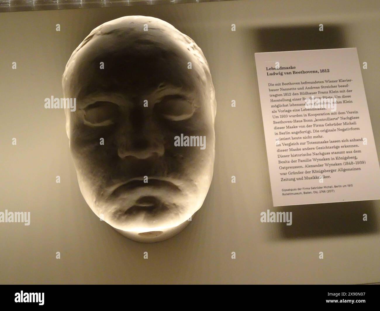 Ludwig van Beethoven, Lebendmaske, 1812, Beethovenhaus, Baden bei Wien ...