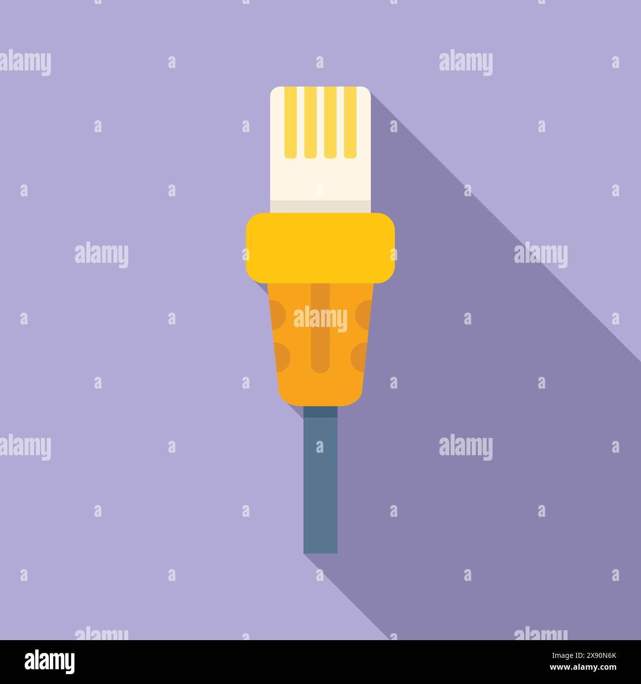 Illustration of ethernet cable connector with rj45 plug in flat design ...