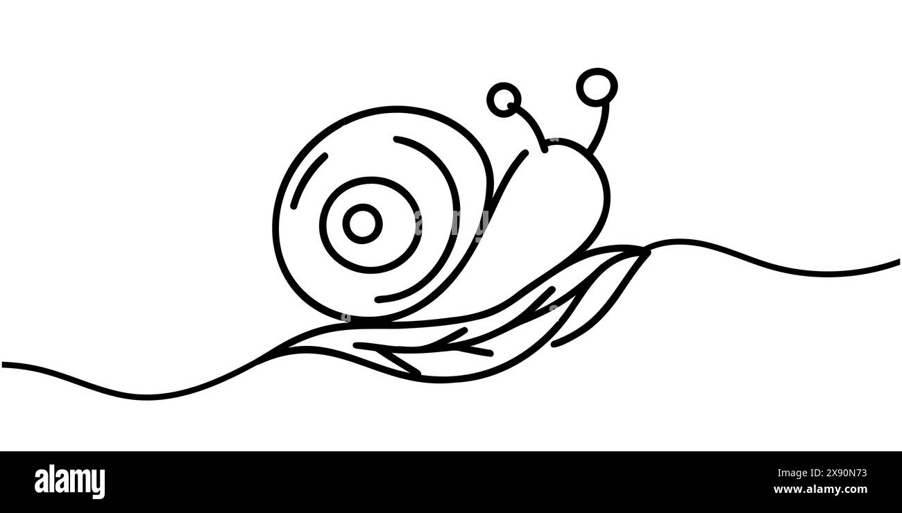 snail continuous one line drawing of isolated Stock Vector Image & Art ...