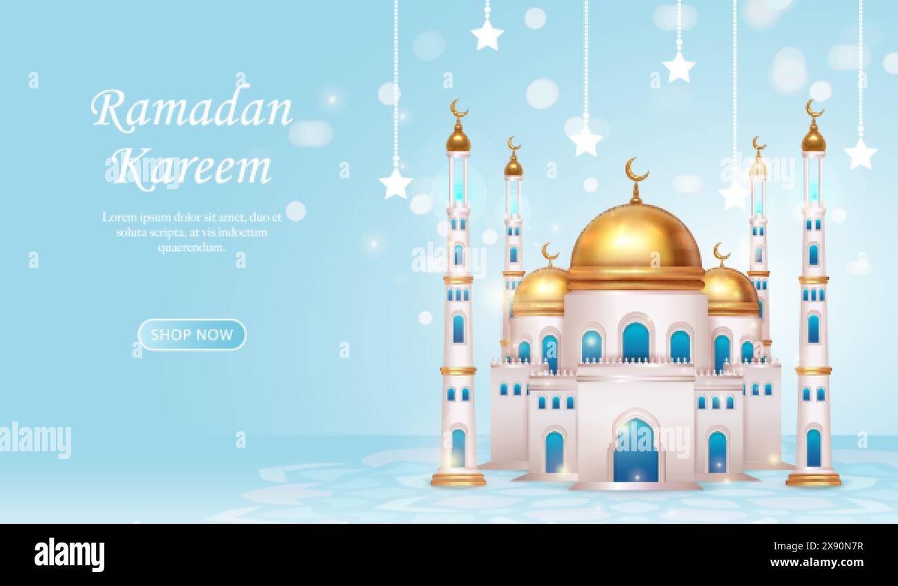 3D Islamic traditional dome architecture building with star decoration ...