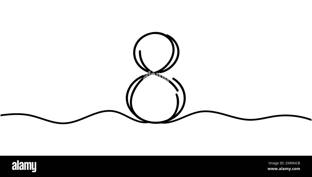 Number 8 in continuous line drawing style. Line art of number eight ...