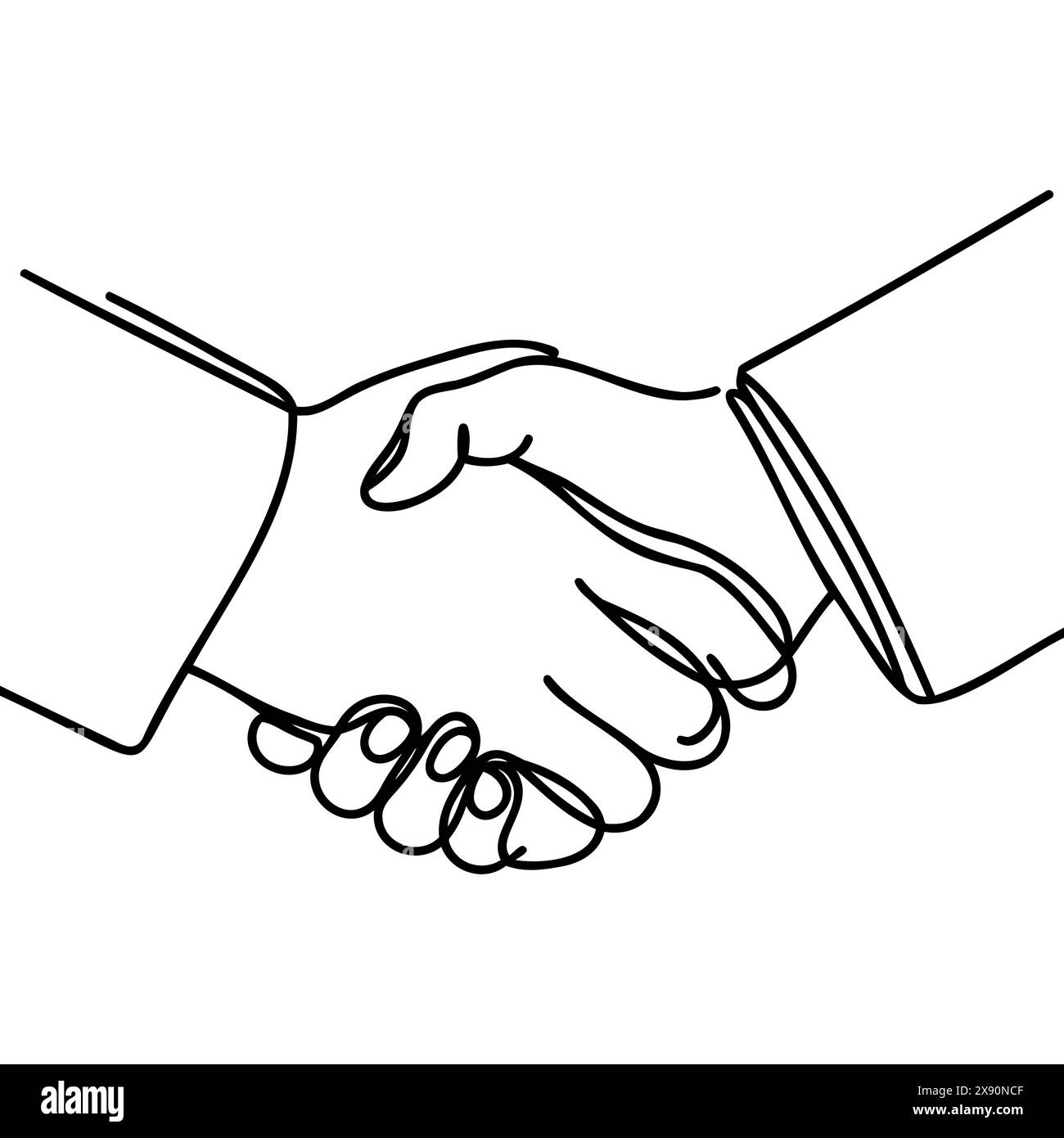 Handshake continuous line vector drawing. Business agreement vector ...