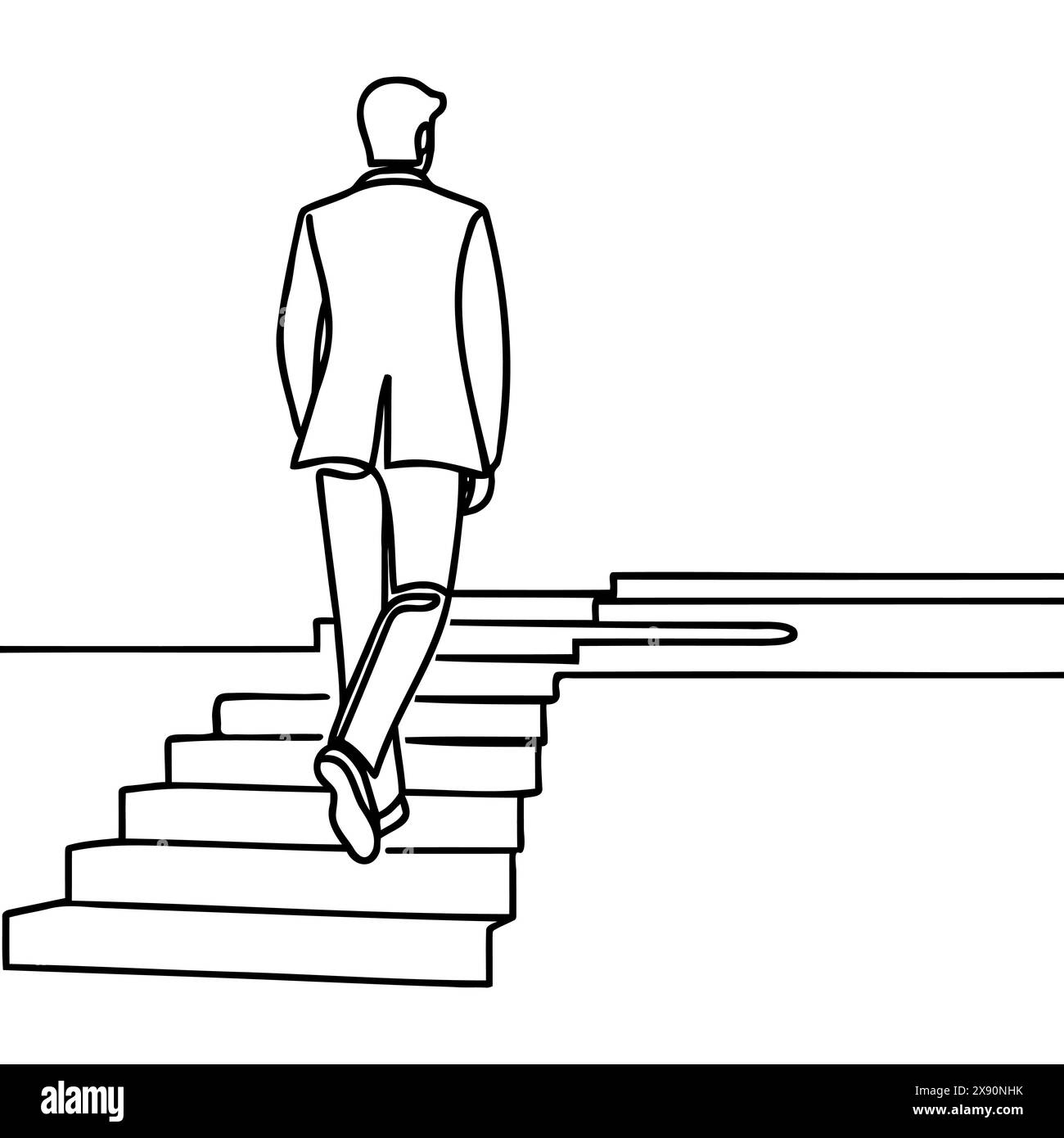 Continuous drawing stairs Black and White Stock Photos & Images - Alamy