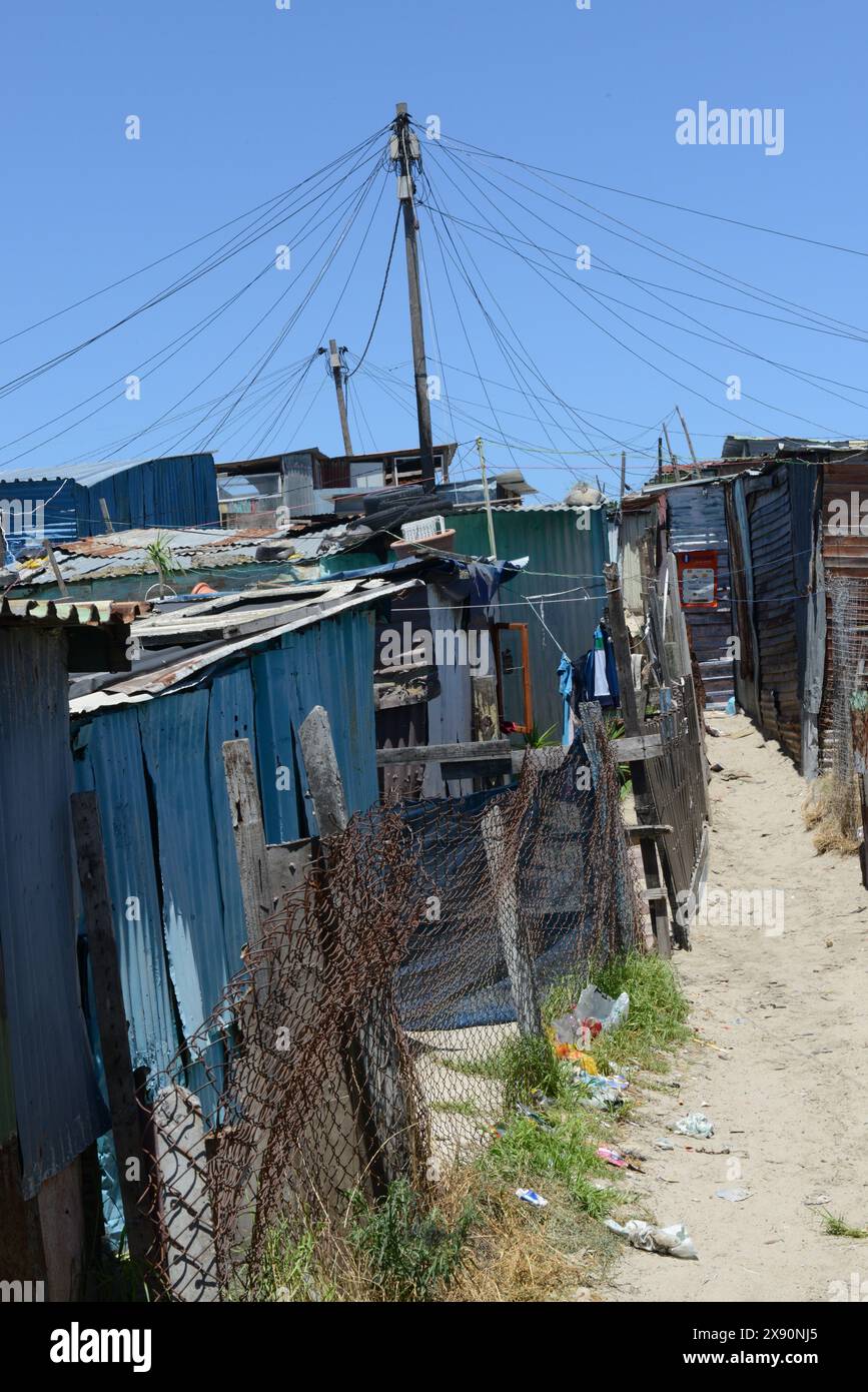 Khayelitsha Township circa 1995. Newly installed electricity servicing ...