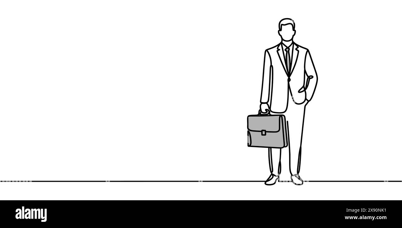 continuous one line drawing of walking businessman in suit Stock Vector ...