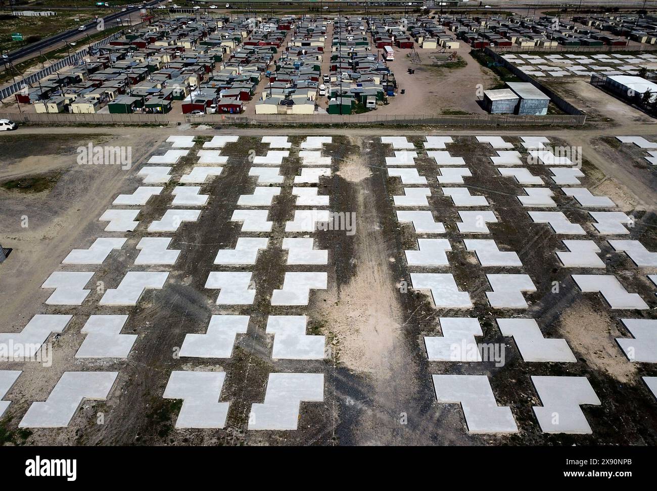 Drone view of informal settlement Bosasa/Mfuleni showing new shacks and ...