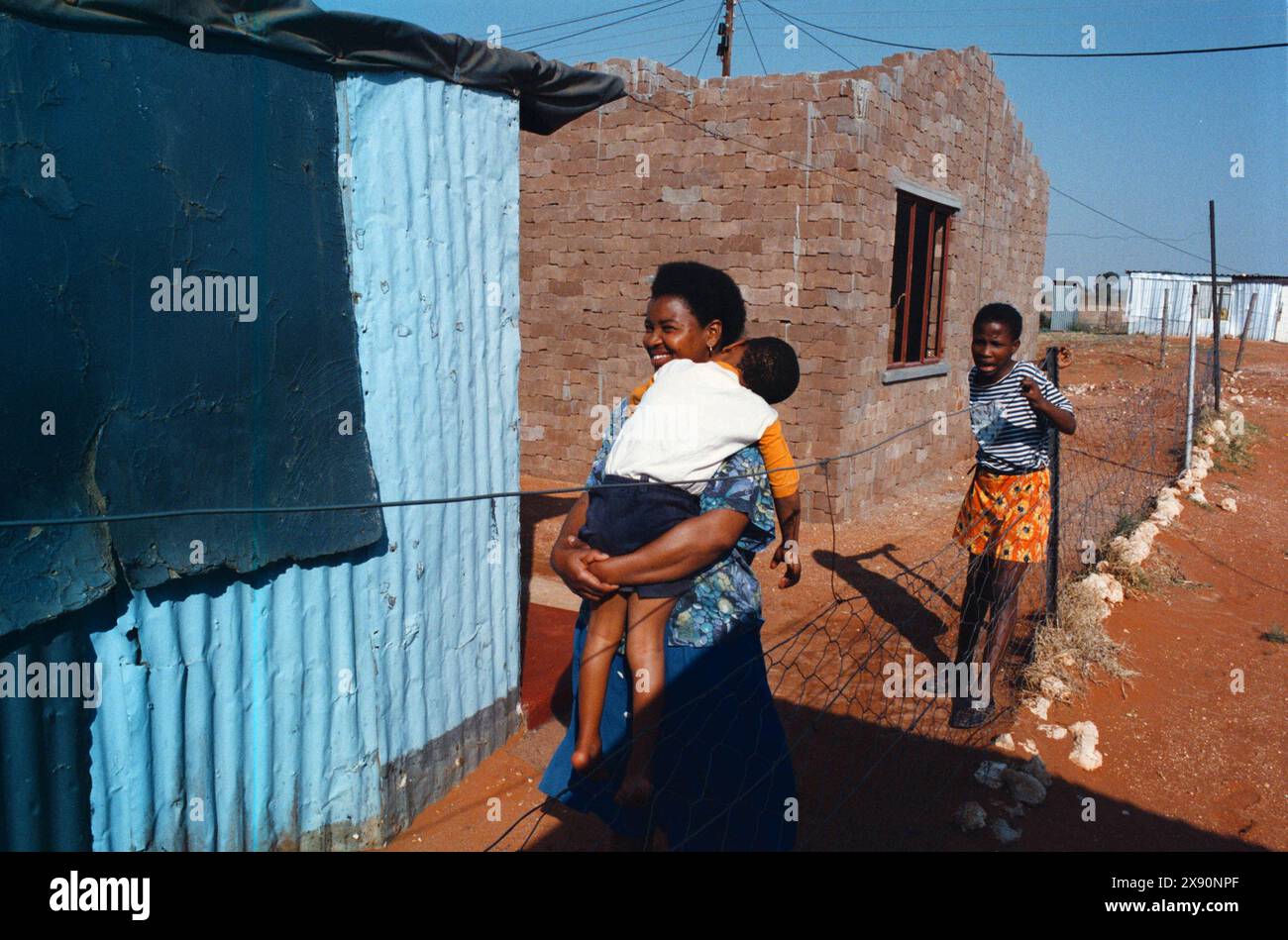 Housing project. The new RDP house is being built on the person's plot ...