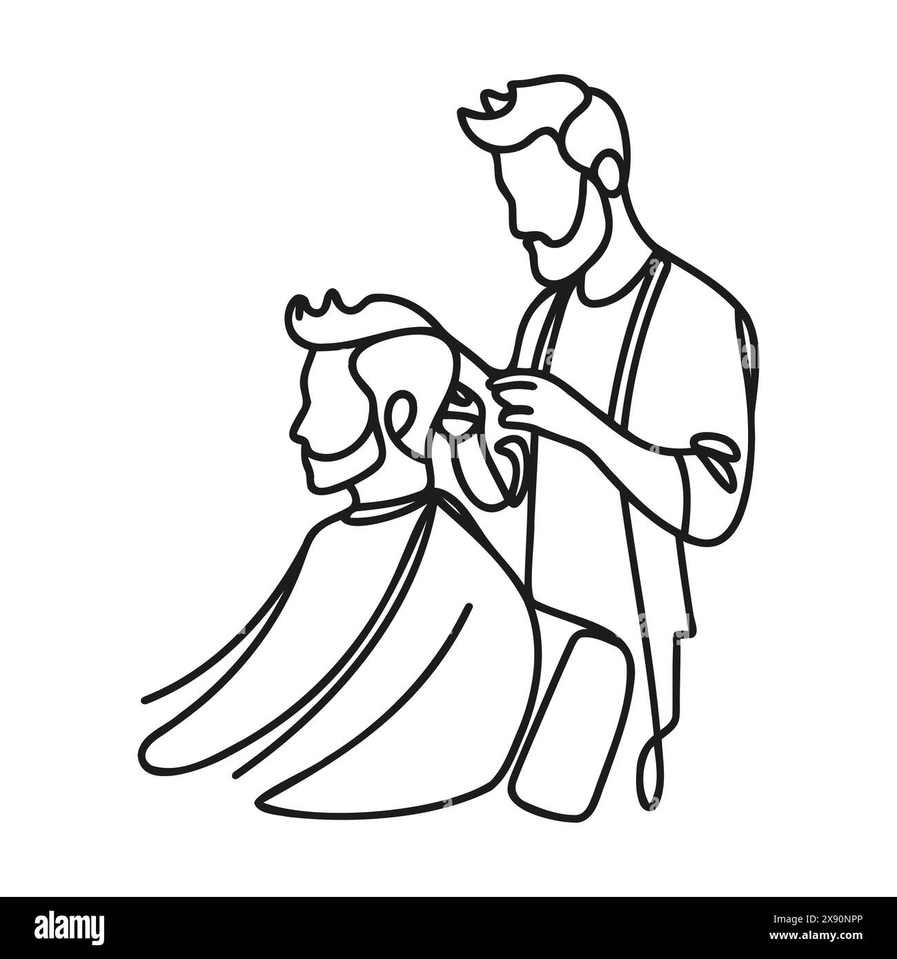 Hand cutting hair scissors comb Cut Out Stock Images & Pictures - Alamy