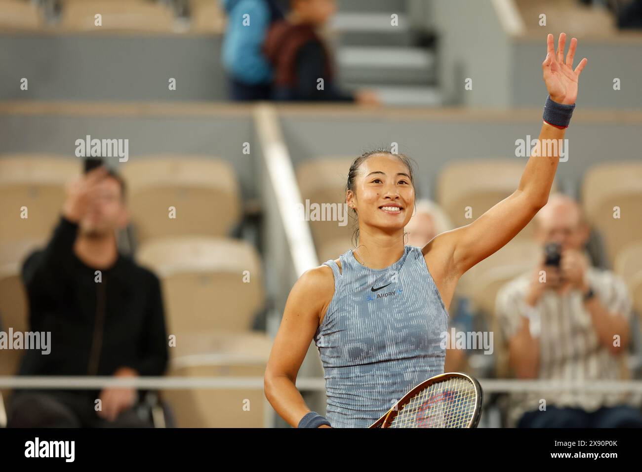 Paris, Paris, France. 28th May, 2024. Qinwen Zheng (CHN) during the ...