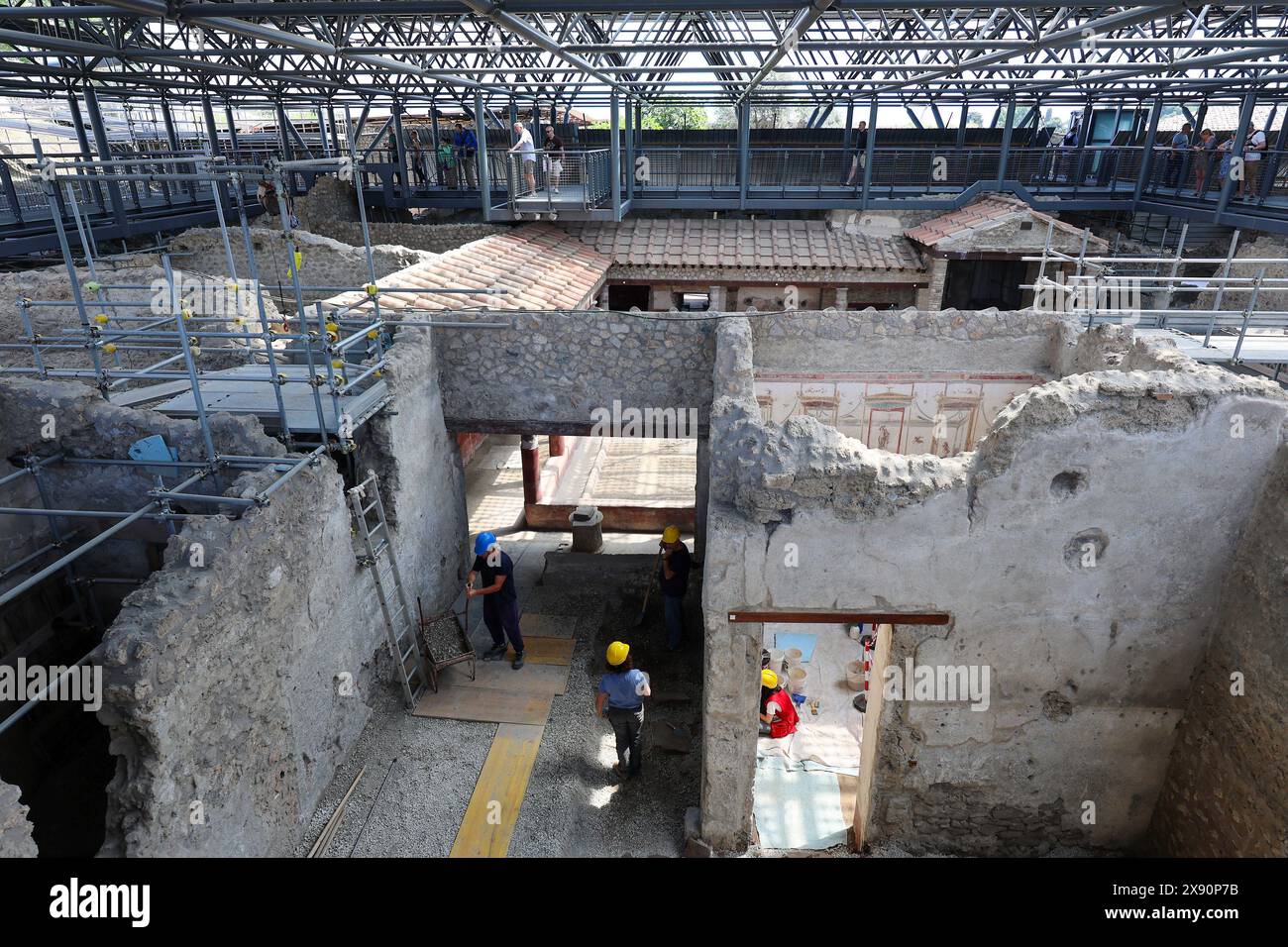 Pompeii, Italy, 28 May 2024. A view from above from the public ...