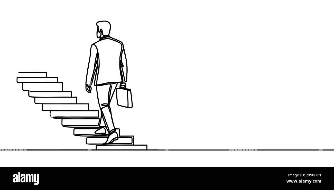Continuous drawing stairs Black and White Stock Photos & Images - Alamy