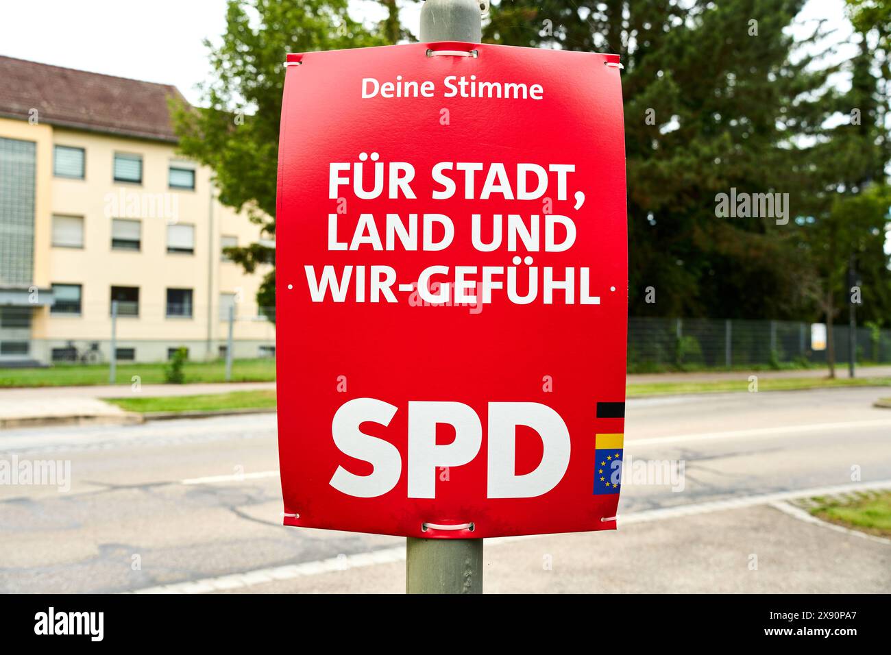 Stettenhofen, Bavaria, Germany - 28 May 2024: Election poster for the ...