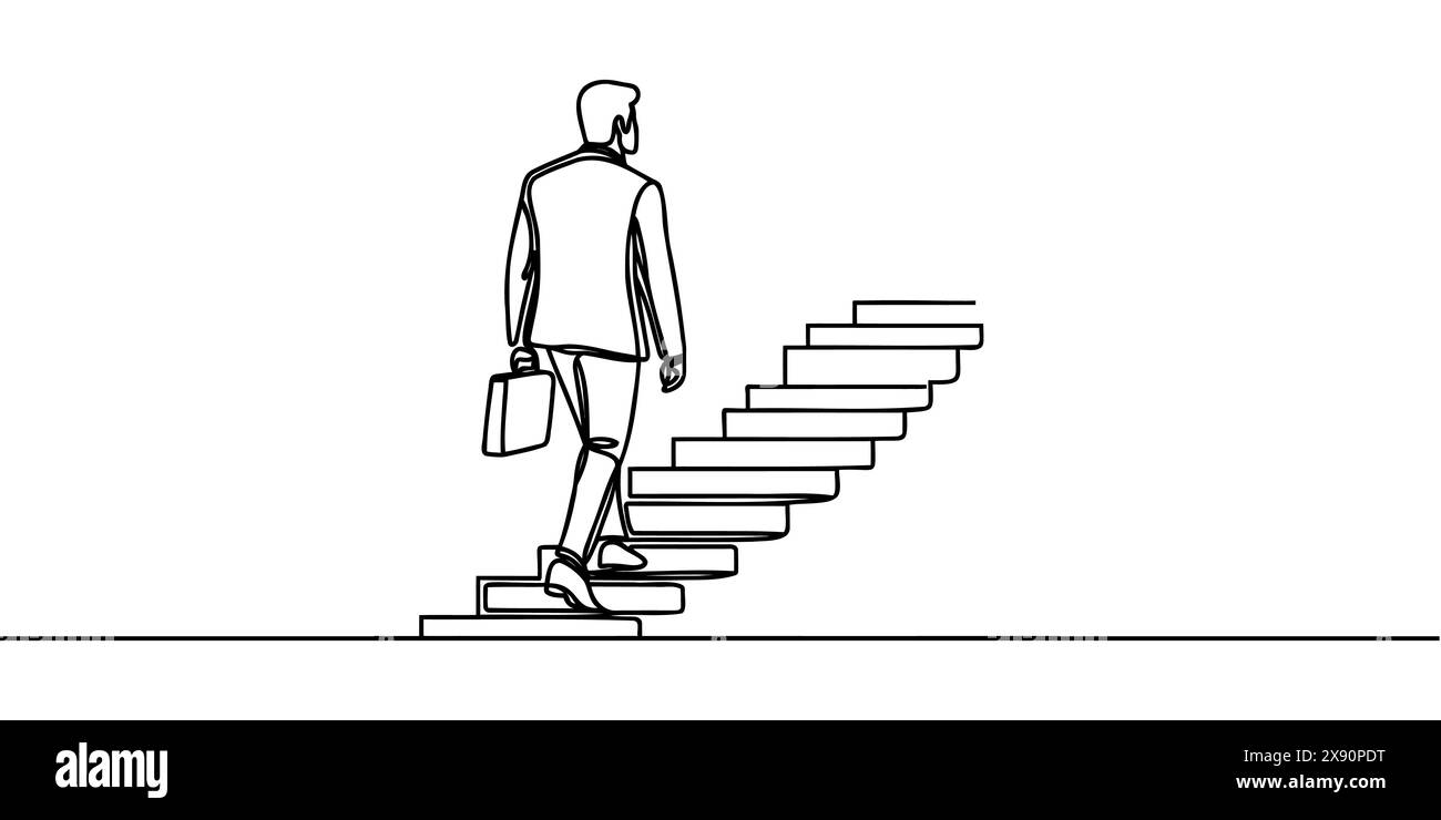 Continuous drawing stairs Black and White Stock Photos & Images - Alamy