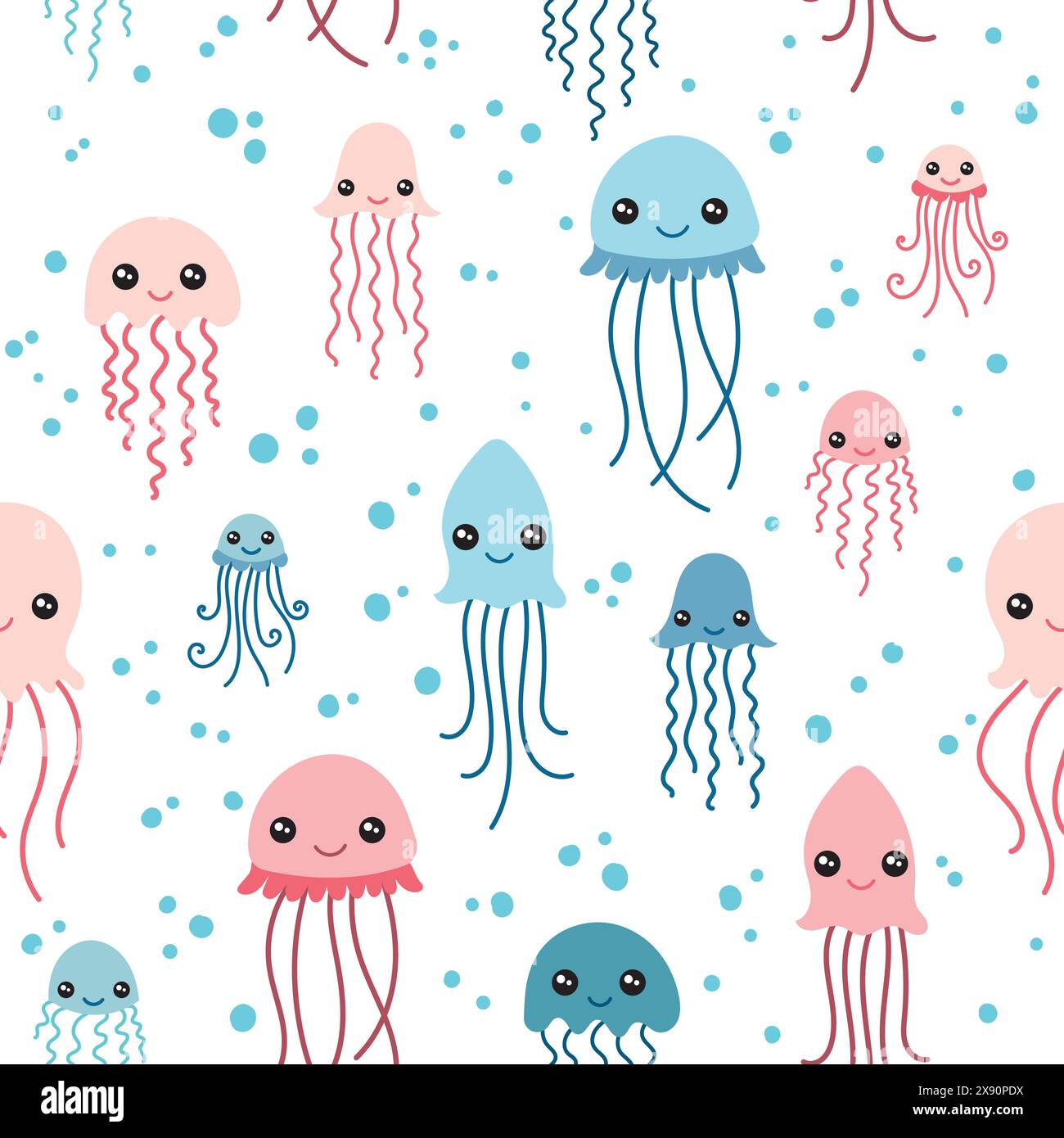Pattern with cute jellyfish Stock Vector Image & Art - Alamy