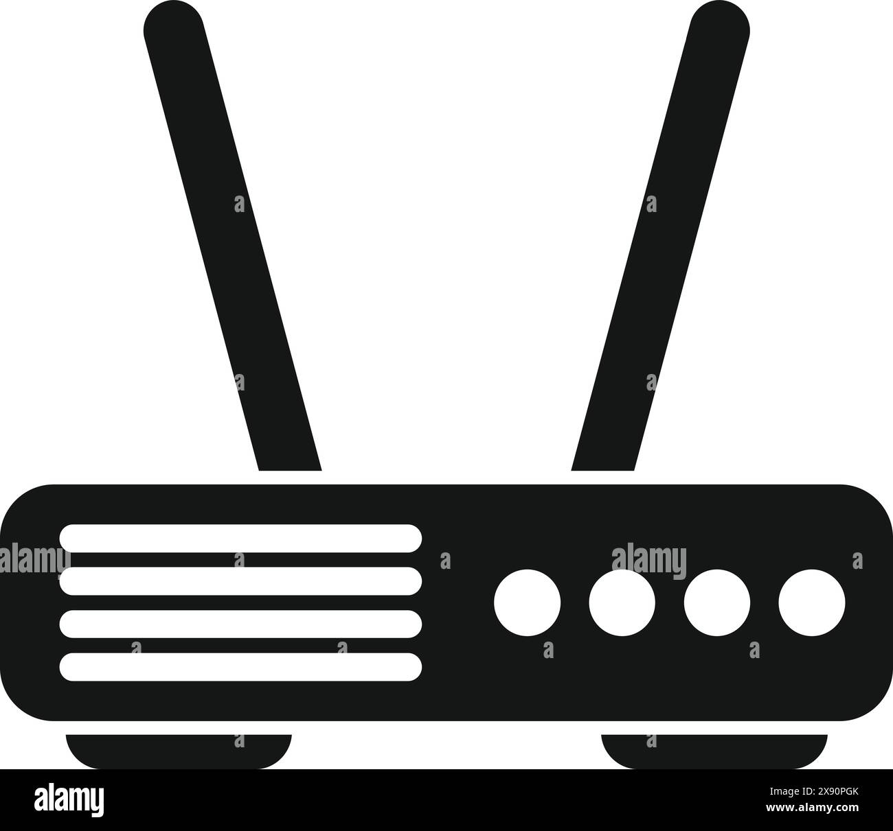 Black silhouette of a modern wireless router icon suitable for web and ...