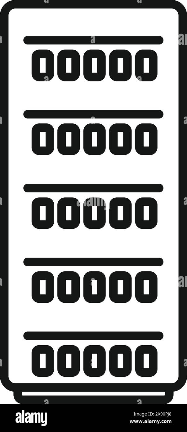 Black and white line art of a server rack for web and print uses Stock ...