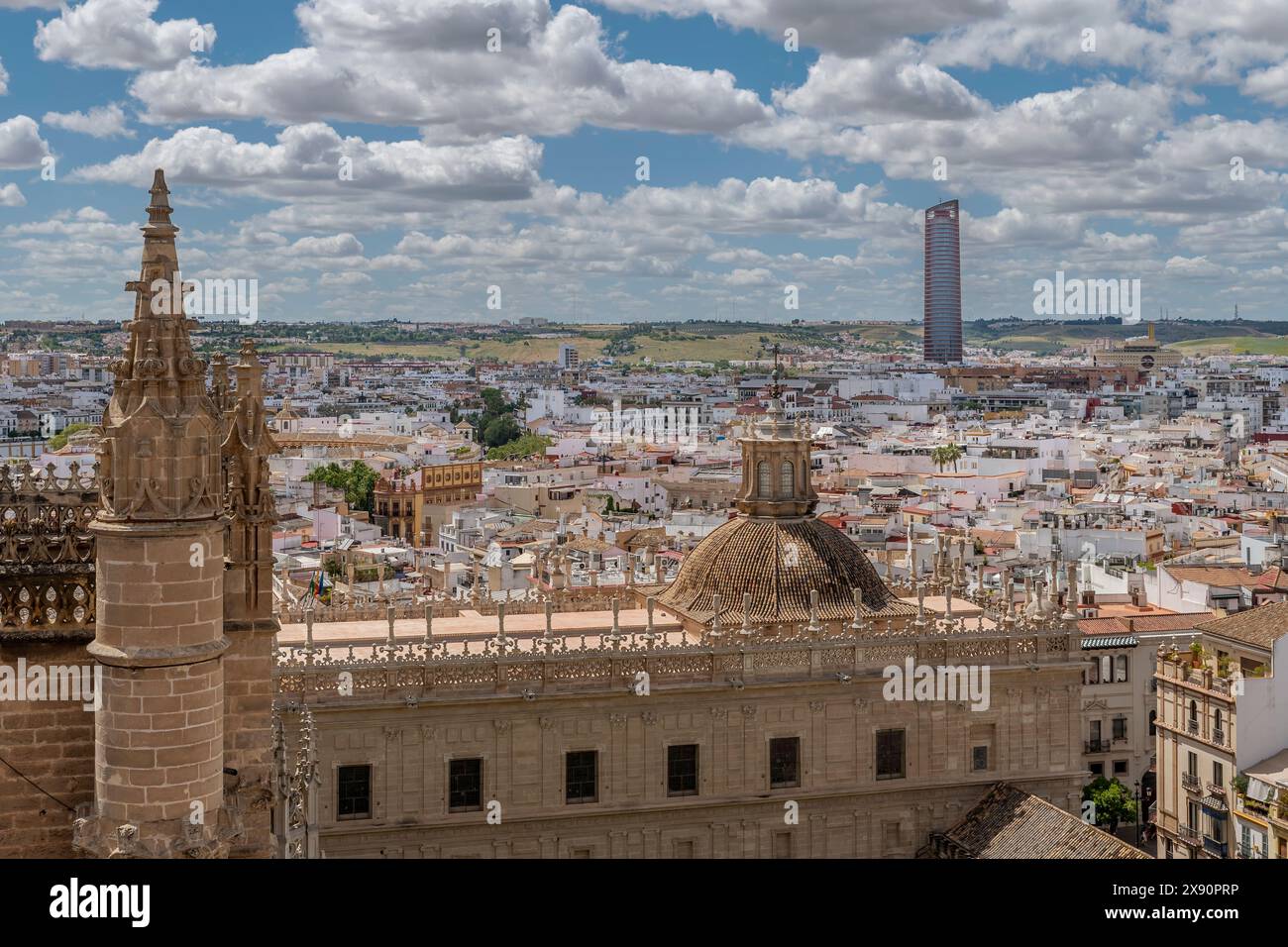 The Torre Sevilla shopping center and its surroundings, seen from the ...