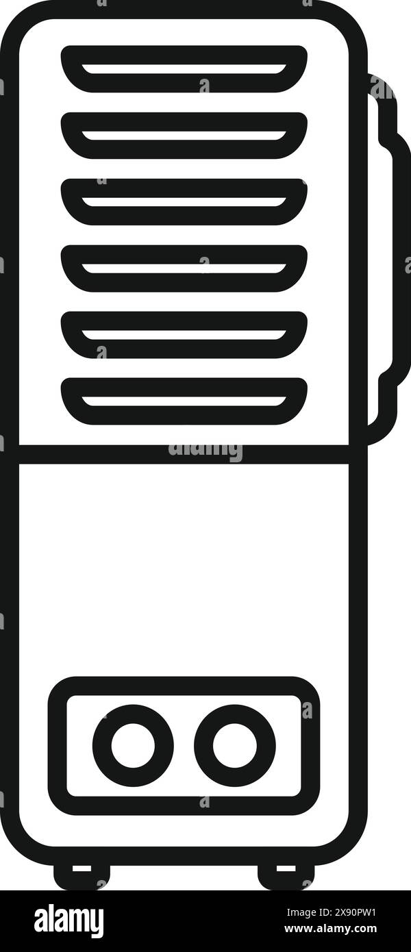 Line art illustration of a vertical desktop computer tower case Stock ...