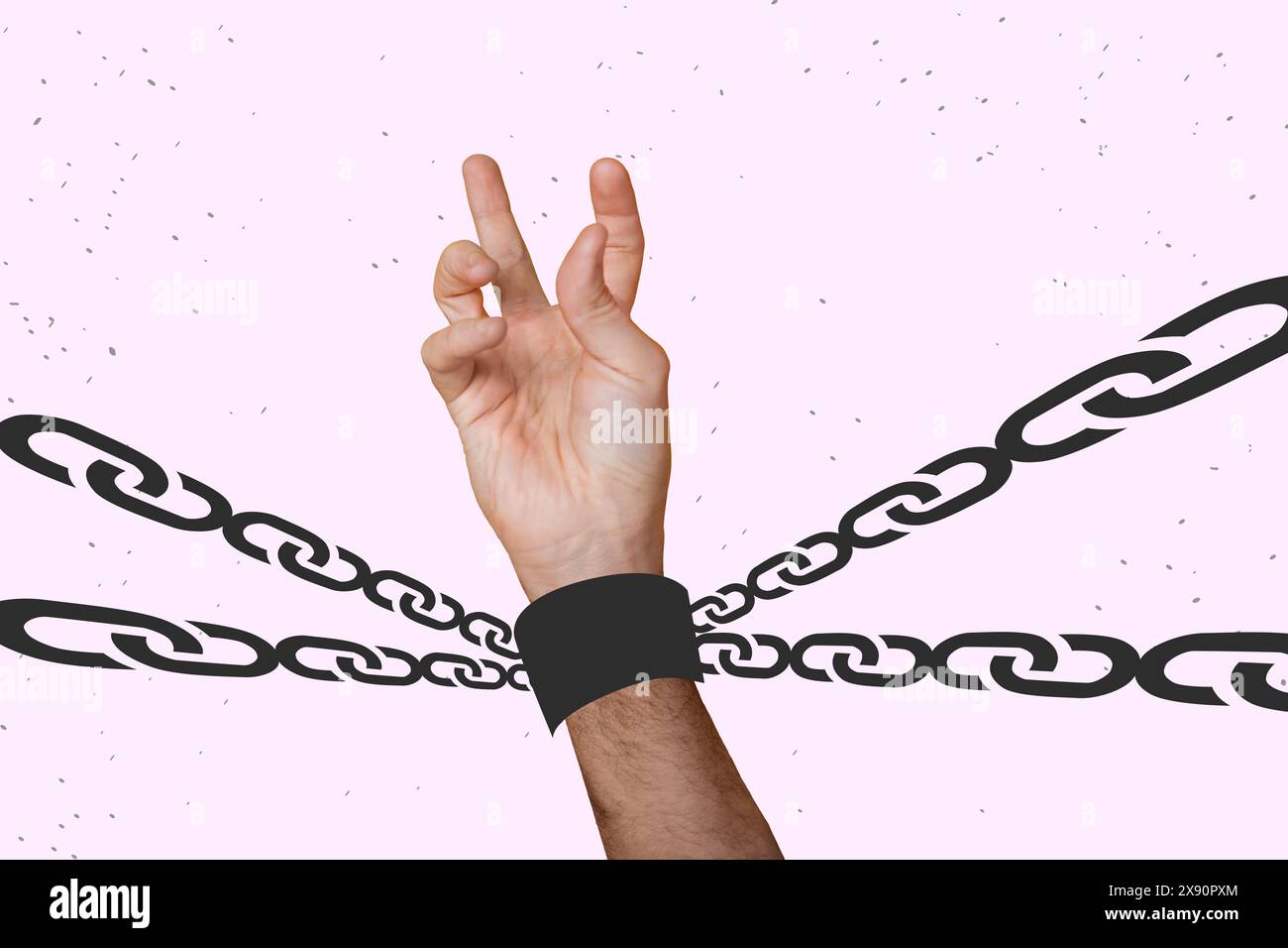 Composite photo collage of hand wear handcuffs terrorism punishment ...