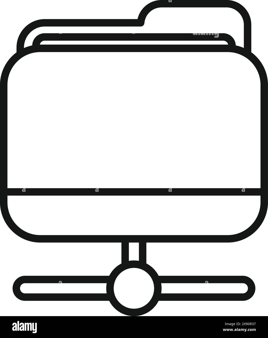 Black outline vector icon of a shared network folder on a white background Stock Vector Image ...